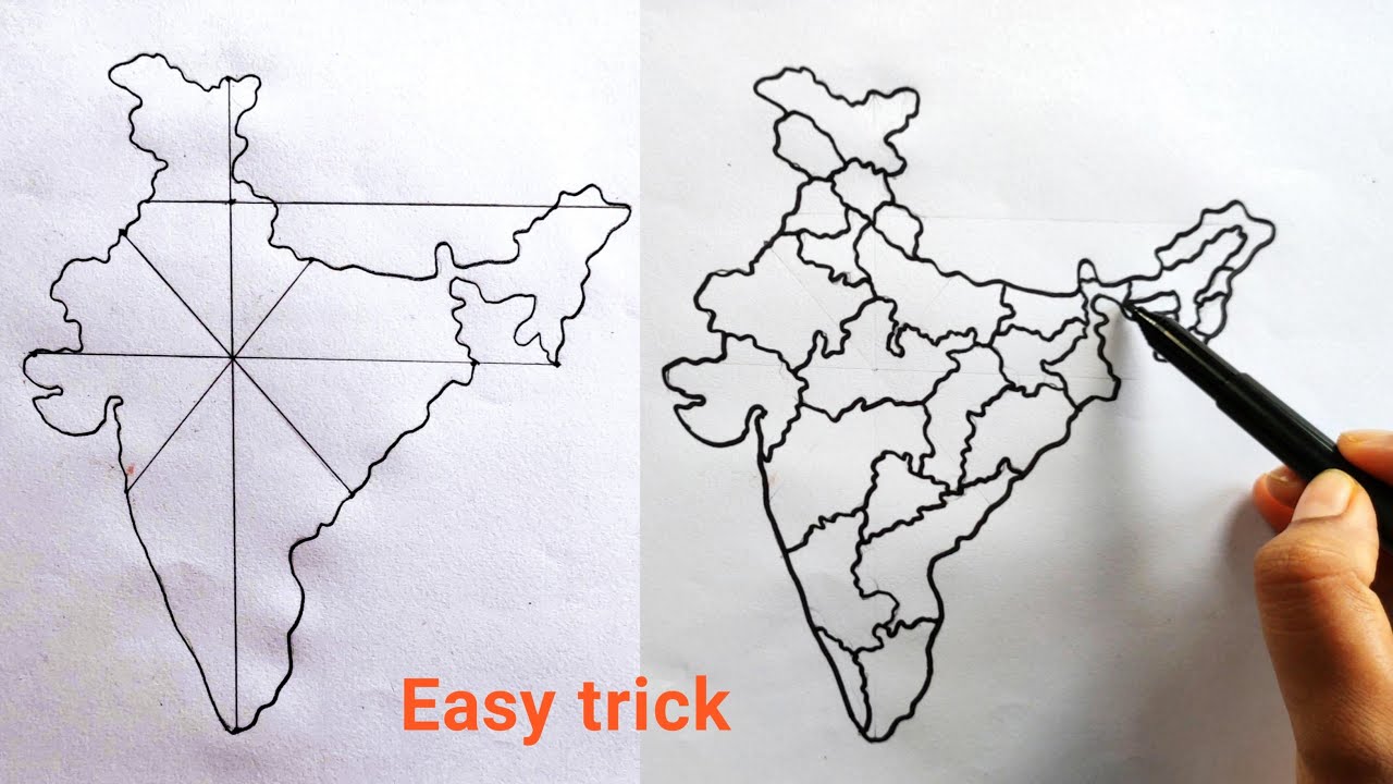 India Map Drawing : Tips for Drawing - CareerGuide