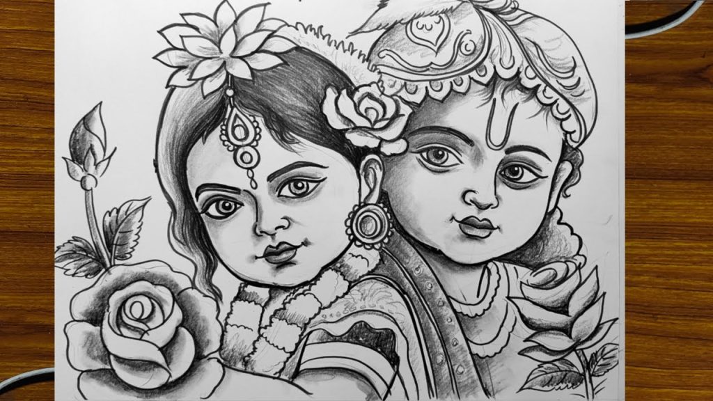 Radha Krishna Drawing - CareerGuide