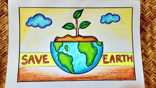 Save Earth Drawing : Drawing for Beginners - CareerGuide