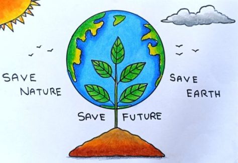 Save Earth Drawing : Drawing for Beginners - CareerGuide