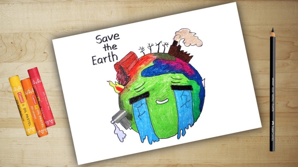 Save Earth Drawing : Drawing for Beginners - CareerGuide