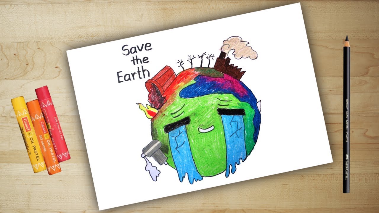 Save Earth Drawing : Drawing for Beginners - CareerGuide