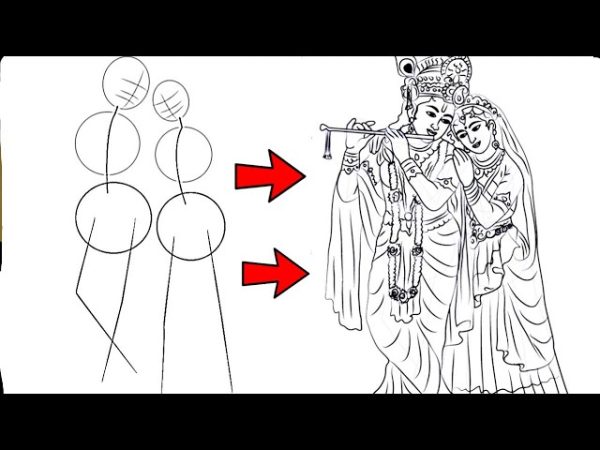 Radha Krishna Drawing - CareerGuide