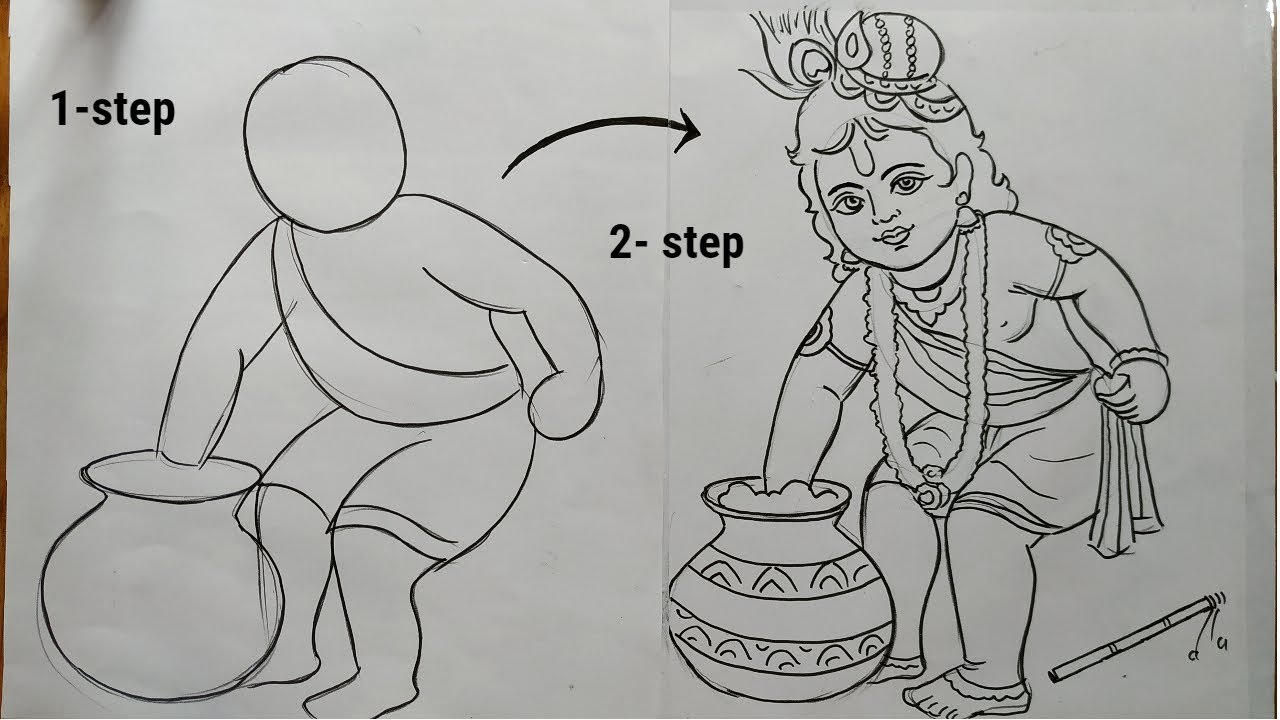 Easy Krishna drawing : Tips - CareerGuide